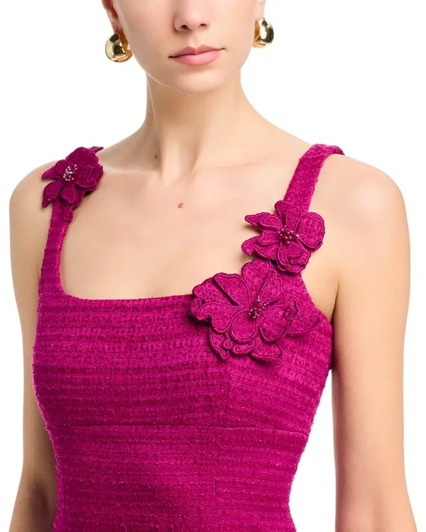 Rickie Freeman For Teri Jon Boucle Floral Applique Dress