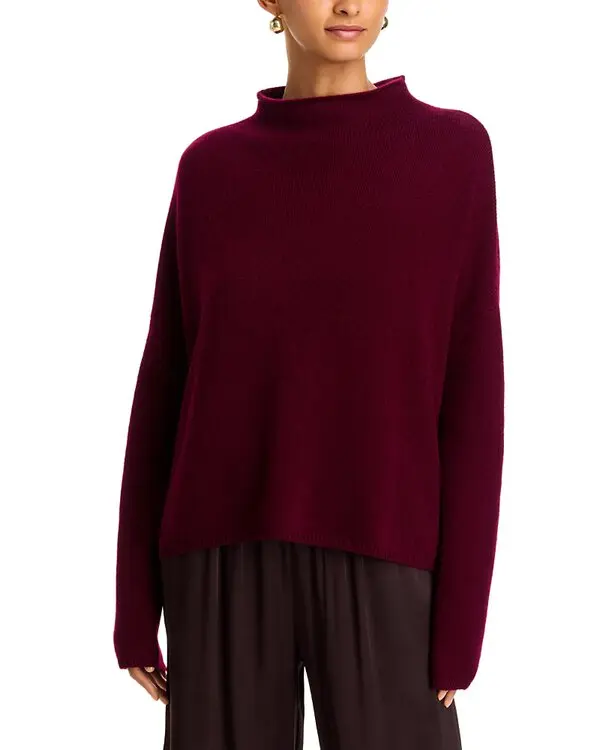 LISA YANG Cashmere Roll Neck Sweater - Deep Plum