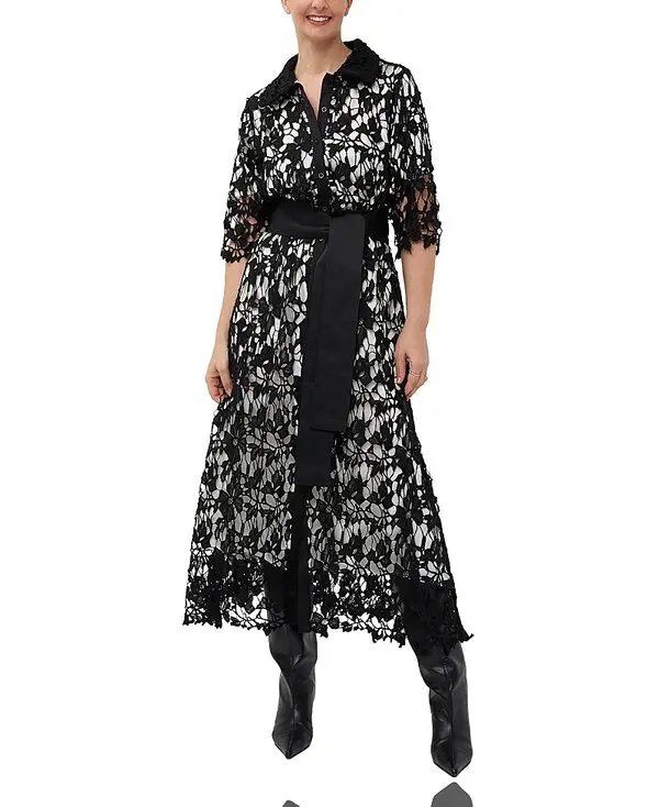 MARIELLE STOKKELAAR Vivienne Lace Maxi Dress With Belt