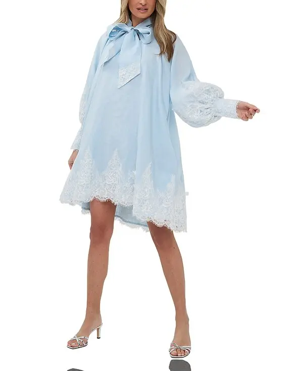 MARIELLE STOKKELAAR Brigitte Lace Applique Linen Dress