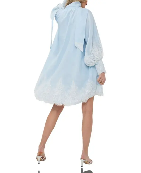 MARIELLE STOKKELAAR Brigitte Lace Applique Linen Dress