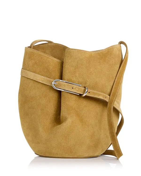 LIFFNER Belted Suede Bucket Bag - Sand