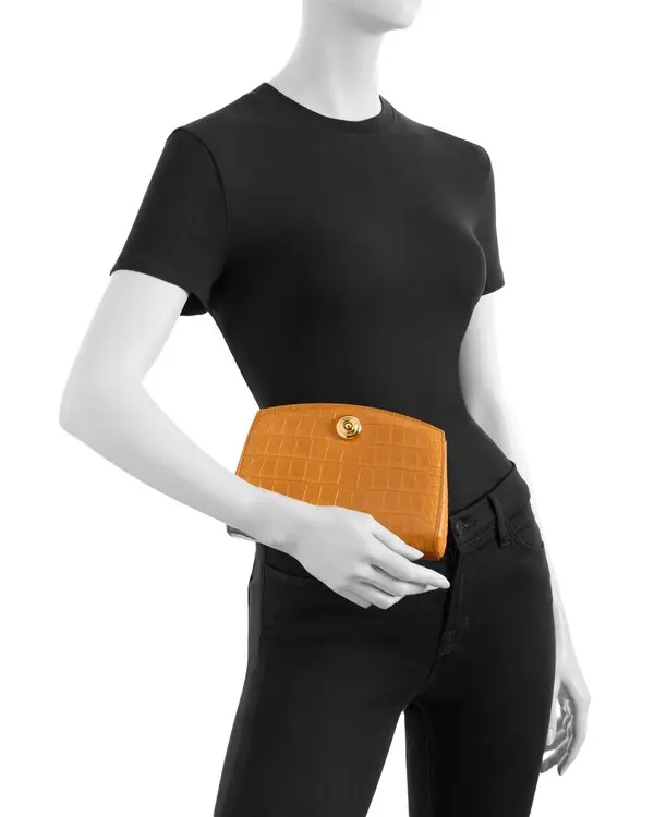 LIFFNER Pushlock Leather Clutch - Gold