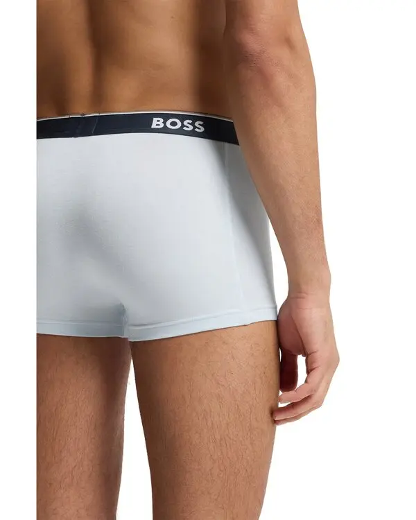 BOSS Cotton Blend Logo Trunks, Pack Of 3