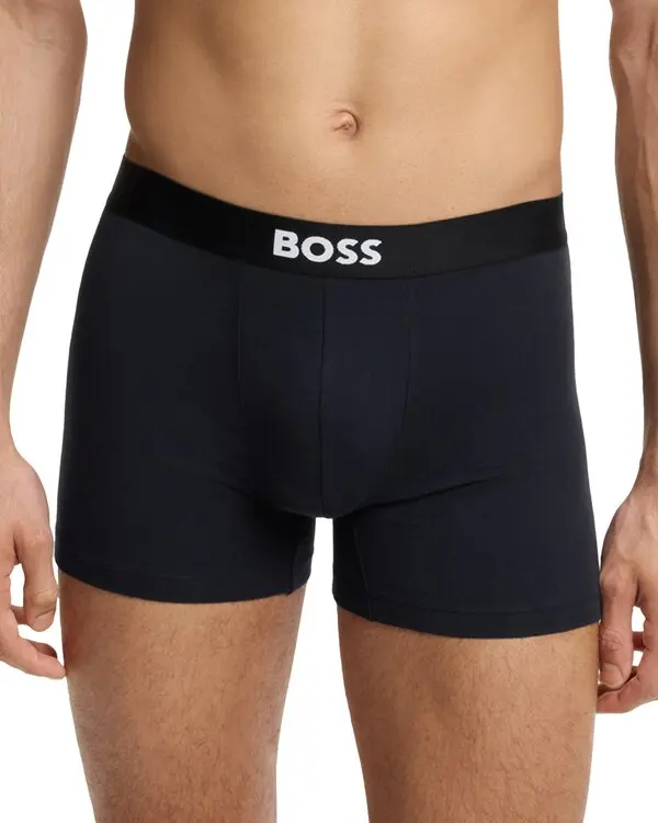 BOSS Cotton Blend Logo Boxer Briefs, Pack Of 3