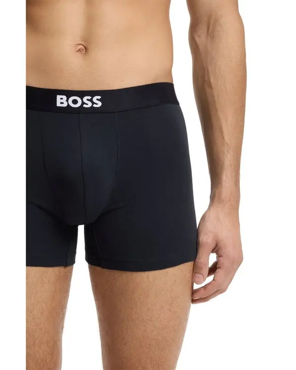 BOSS Cotton Blend Logo Boxer Briefs, Pack Of 3
