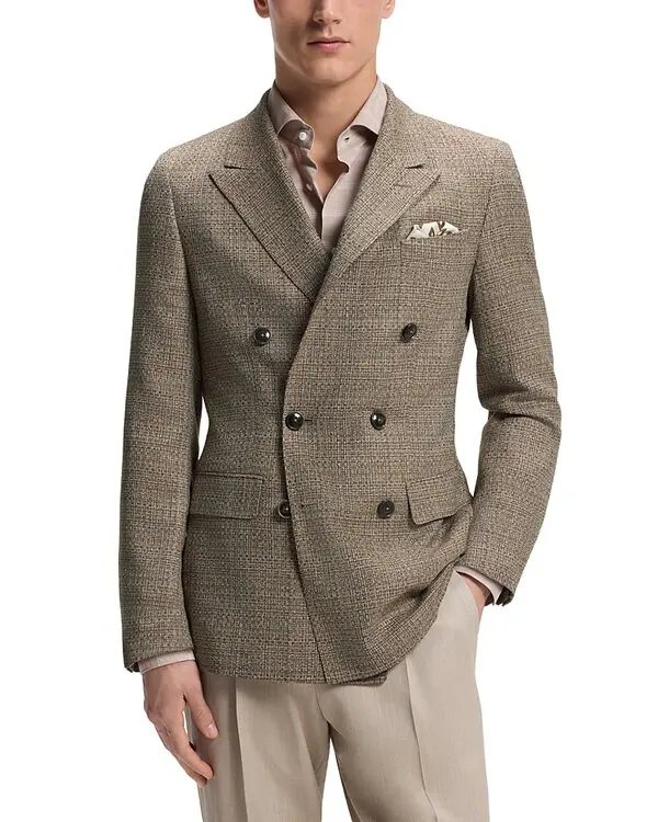 BOSS L-jeff Double Breasted Silk Blend Sport Coat