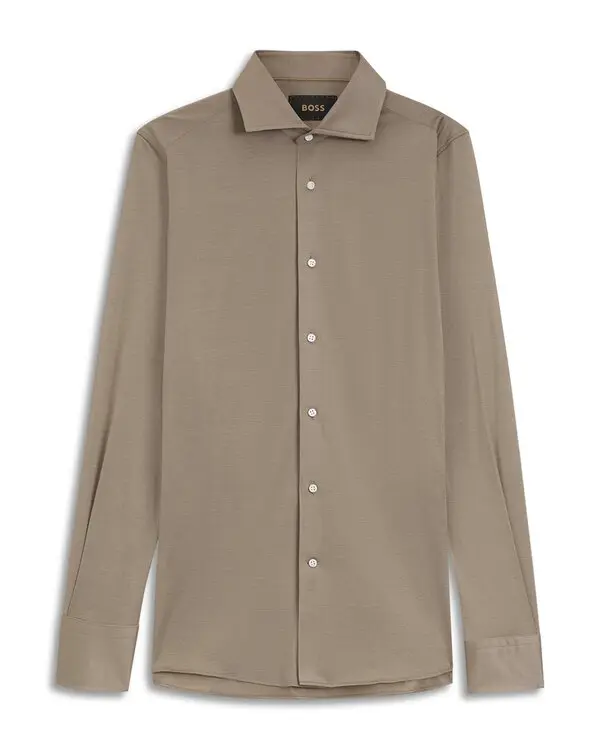BOSS L-hays Spread Collar Cotton Shirt