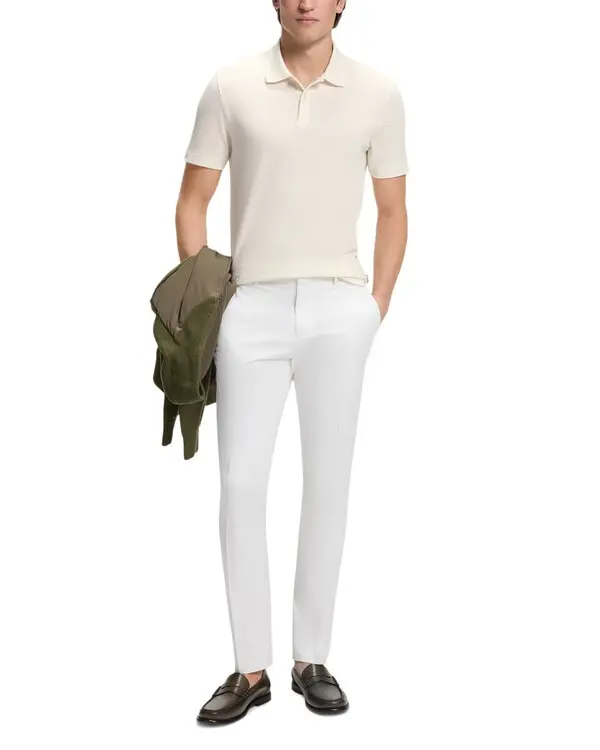 BOSS Parlay Cotton Blend Jersey Polo Shirt - Open White