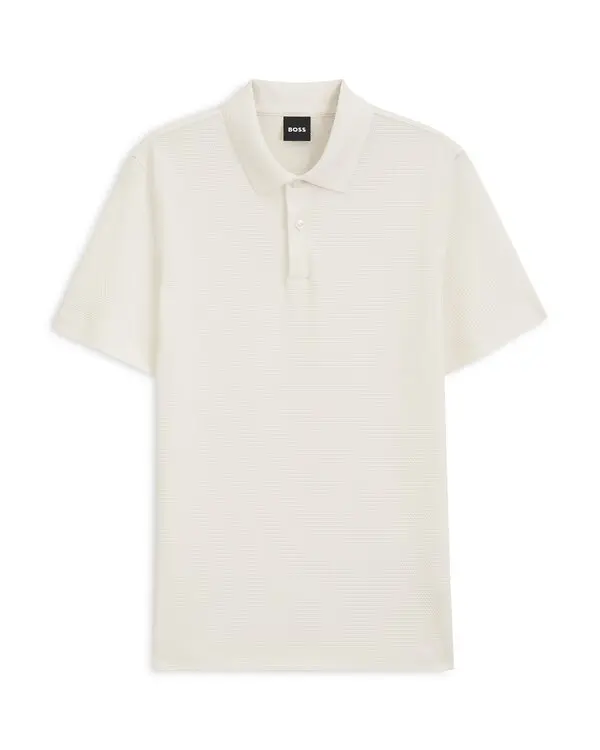BOSS Parlay Cotton Blend Jersey Polo Shirt - Open White