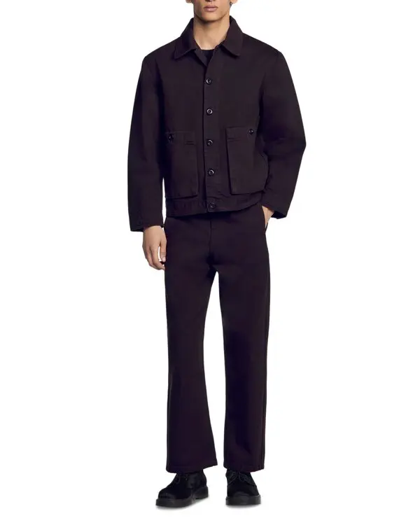 Sandro Flared Fit Oversized Fit Cotton Denim Jacket