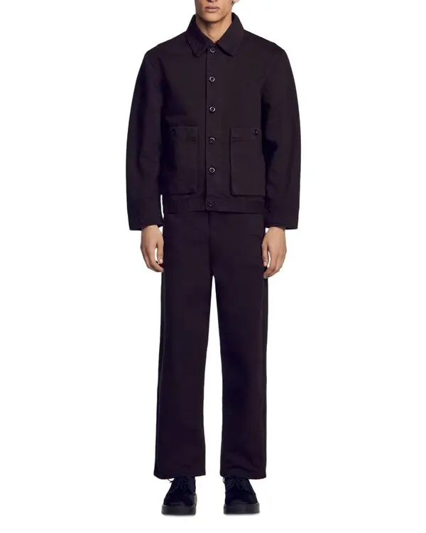 Sandro Flared Fit Oversized Fit Cotton Denim Jacket