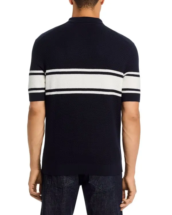 Hugo Sholton Quarter Zip Stripe Polo Shirt