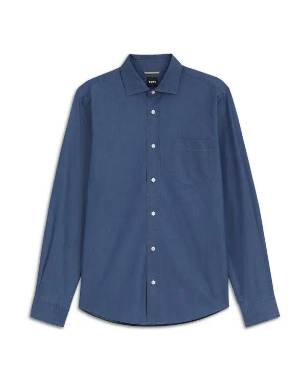BOSS H-rob Spread Collar Casual Button Down Shirt