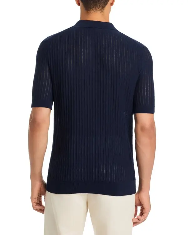 Hugo Seemant Cotton Blend Ribbed Polo Shirt