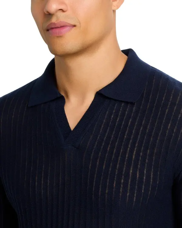 Hugo Seemant Cotton Blend Ribbed Polo Shirt