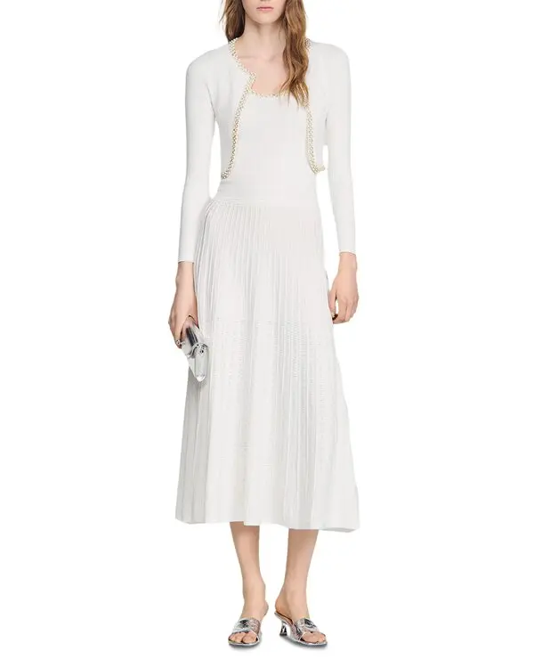 Sandro Cropped Embellished Cardigan