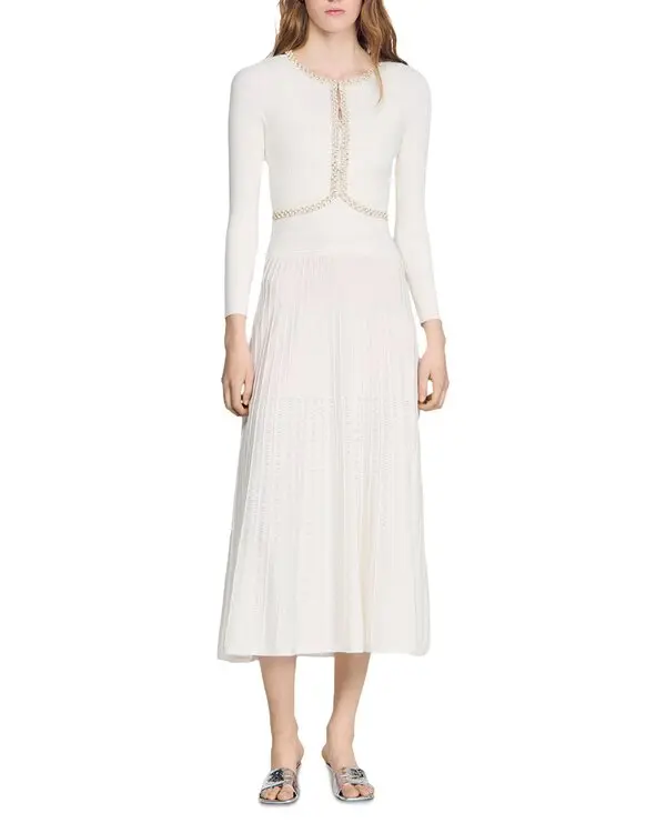 Sandro Cropped Embellished Cardigan