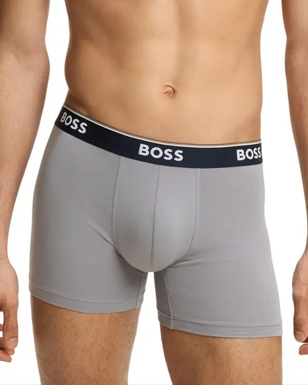 BOSS Cotton Blend Logo Boxer Briefs, Pack Of 3