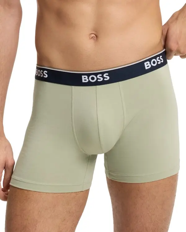 BOSS Cotton Blend Logo Boxer Briefs, Pack Of 3