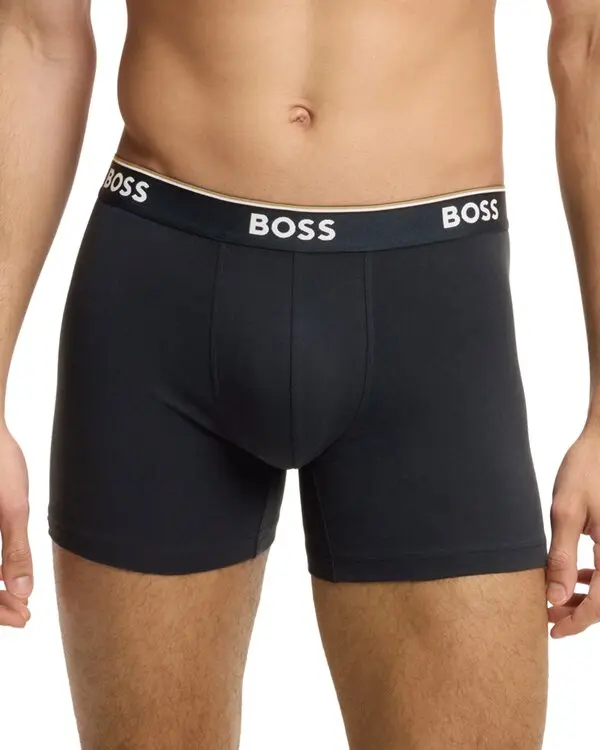 BOSS Cotton Blend Logo Boxer Briefs, Pack Of 3