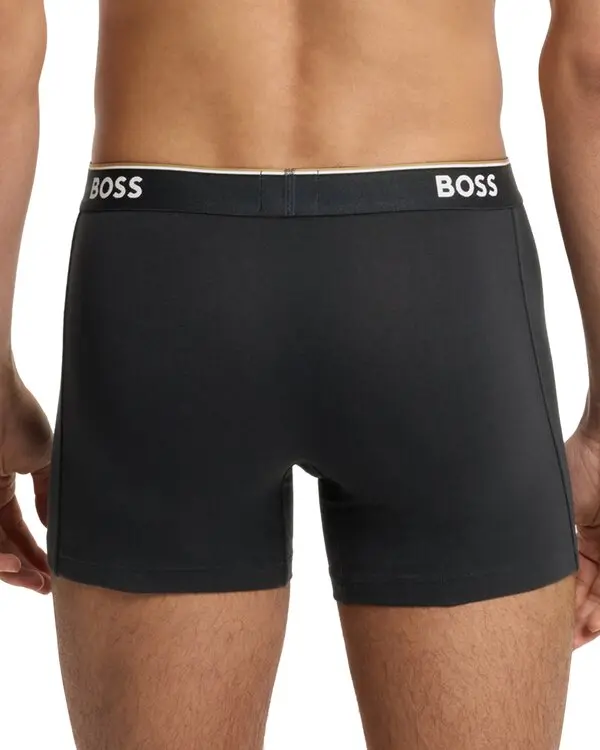 BOSS Cotton Blend Logo Boxer Briefs, Pack Of 3