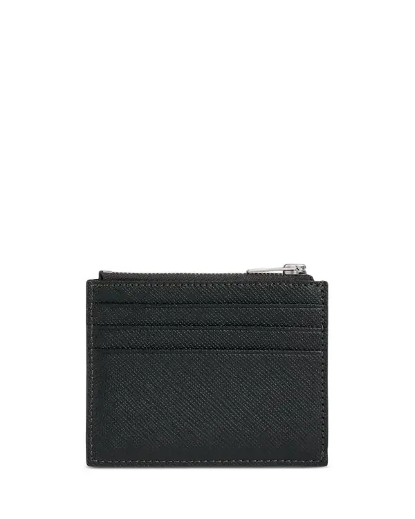 Sandro Synthetic Leather Zip Logo Card Holder