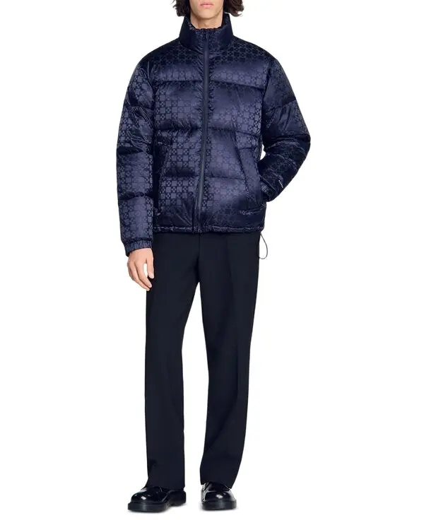 Sandro Puffer Jacket With Cross Motif