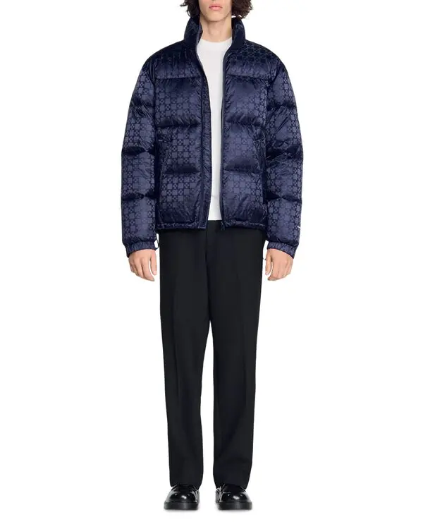 Sandro Puffer Jacket With Cross Motif