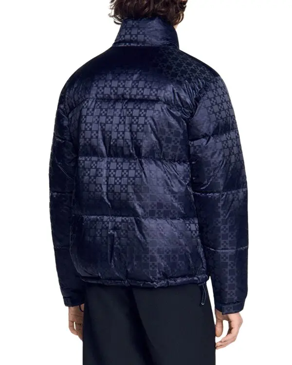 Sandro Puffer Jacket With Cross Motif