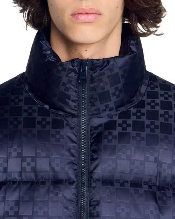 Sandro Puffer Jacket With Cross Motif