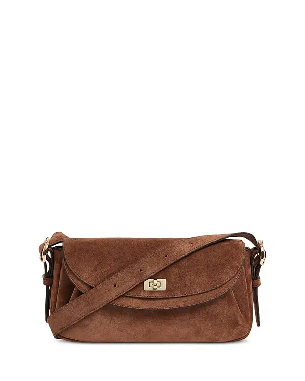 Sandro Le Mambo Medium Suede Shoulder Bag