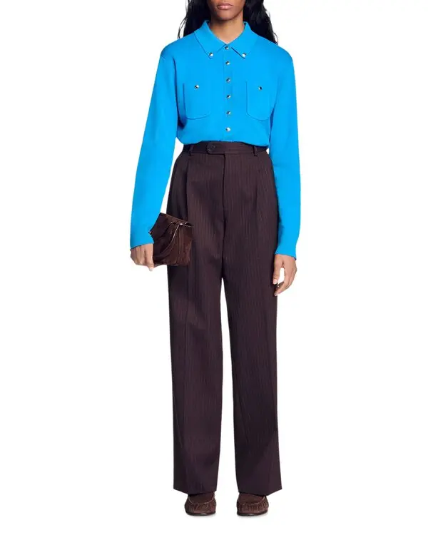 Sandro Striped Tailored Trousers