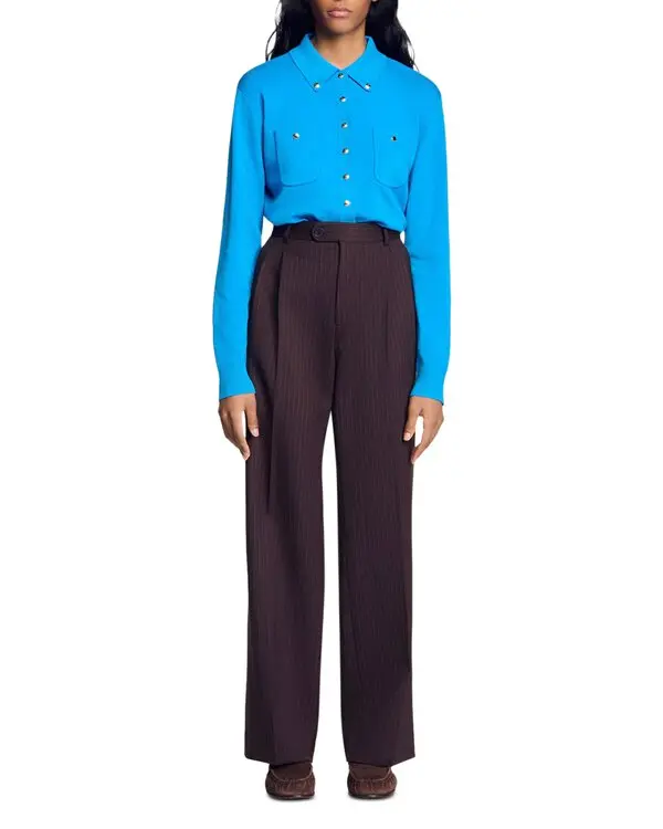 Sandro Striped Tailored Trousers