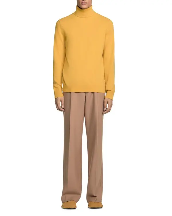 Sandro Cashmere Turtleneck Sweater - Mustard