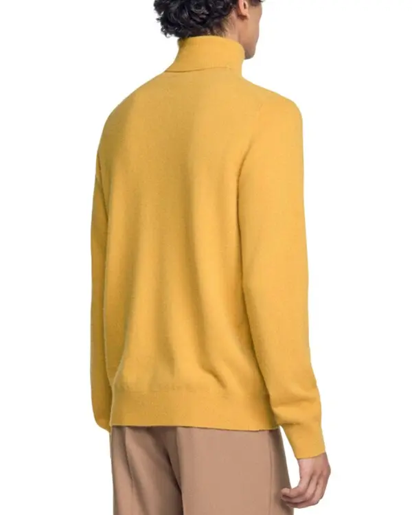 Sandro Cashmere Turtleneck Sweater - Mustard