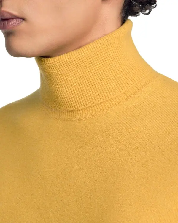 Sandro Cashmere Turtleneck Sweater - Mustard