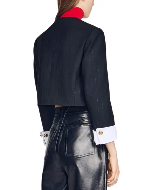 Sandro Cropped Stripe Jacket