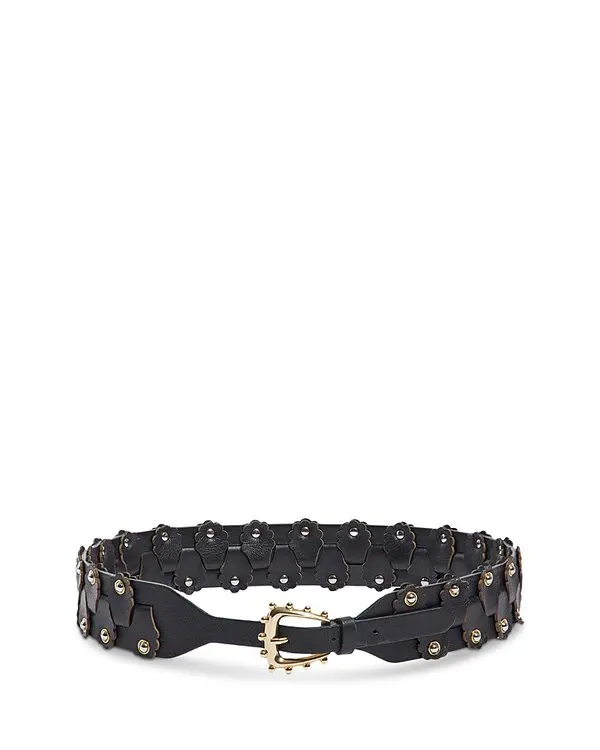 Sandro Interlaced Studded Leather Belt