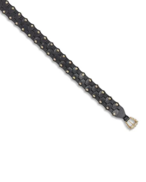 Sandro Interlaced Studded Leather Belt