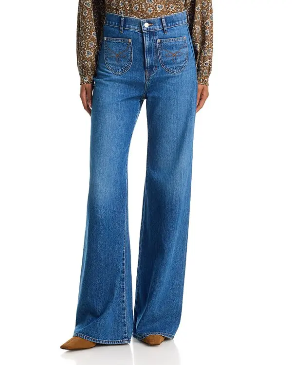 Veronica Beard Grant High Rise Wide Leg Jeans