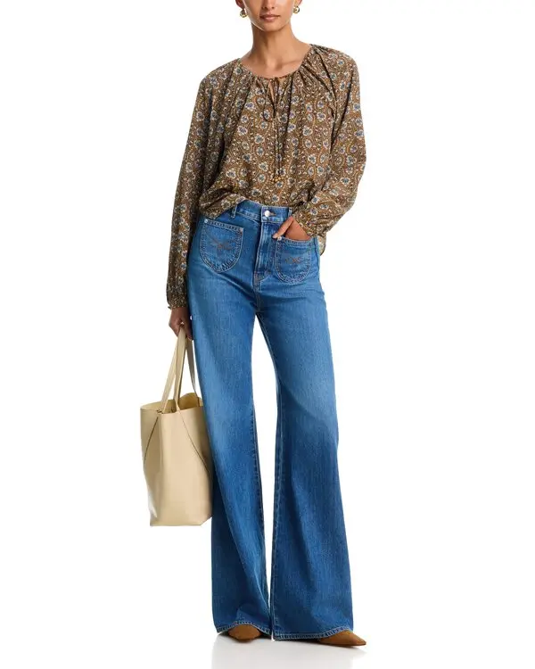 Veronica Beard Grant High Rise Wide Leg Jeans