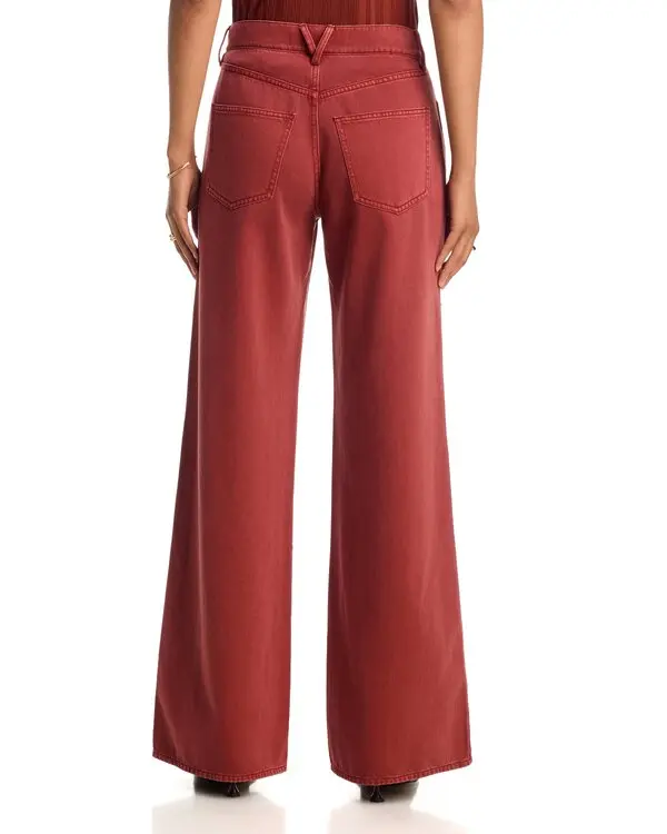 Veronica Beard Kasey Mid Rise Wide Leg Jeans - Rust