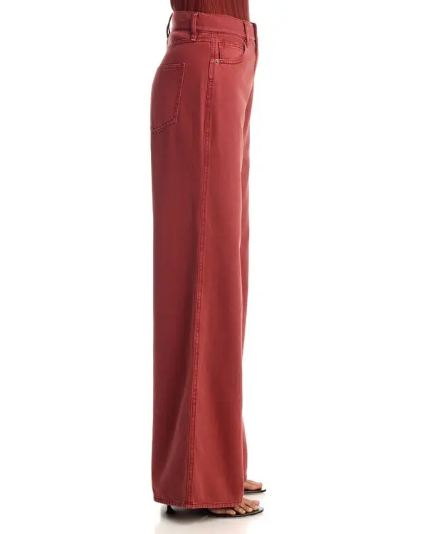 Veronica Beard Kasey Mid Rise Wide Leg Jeans - Rust