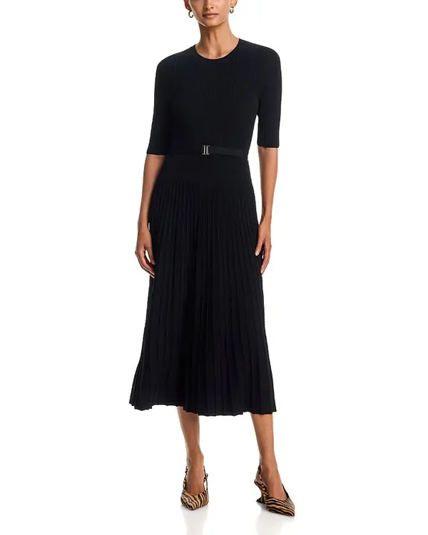 Veronica Beard Elthea Belted Midi Dress - Black