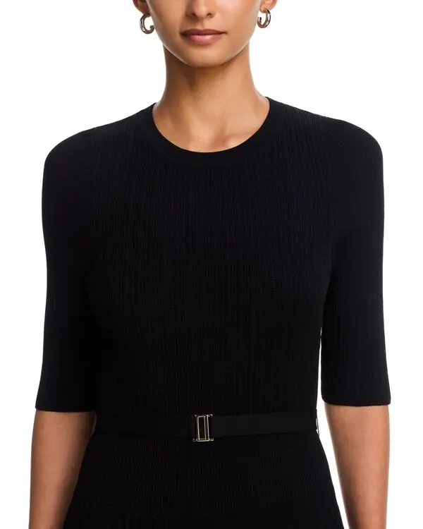Veronica Beard Elthea Belted Midi Dress - Black