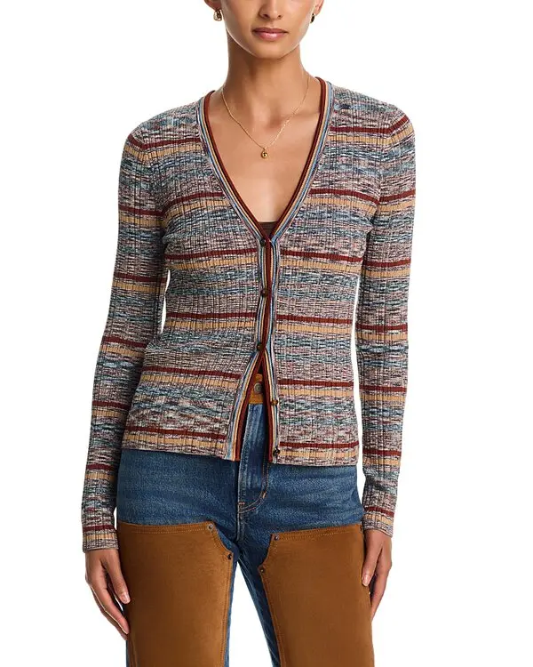 Veronica Beard Long Sleeve Striped Cardigan
