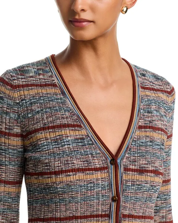 Veronica Beard Long Sleeve Striped Cardigan