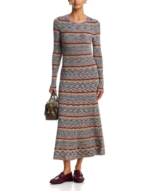 Veronica Beard Long Sleeve Knit Midi Dress