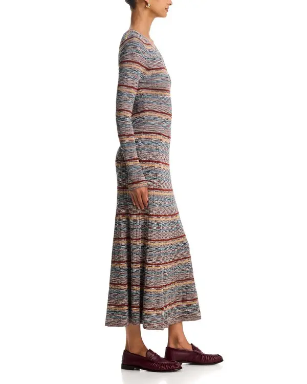 Veronica Beard Long Sleeve Knit Midi Dress